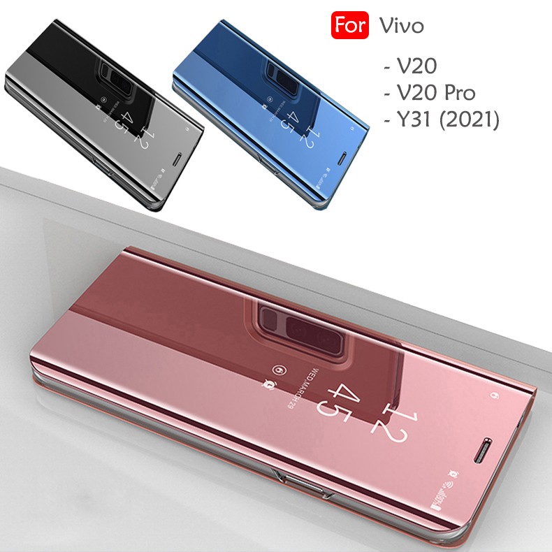 Vivo V20 Pro Y31 2021 Delight Mirror Flip Pouch Case Cover Casing ...
