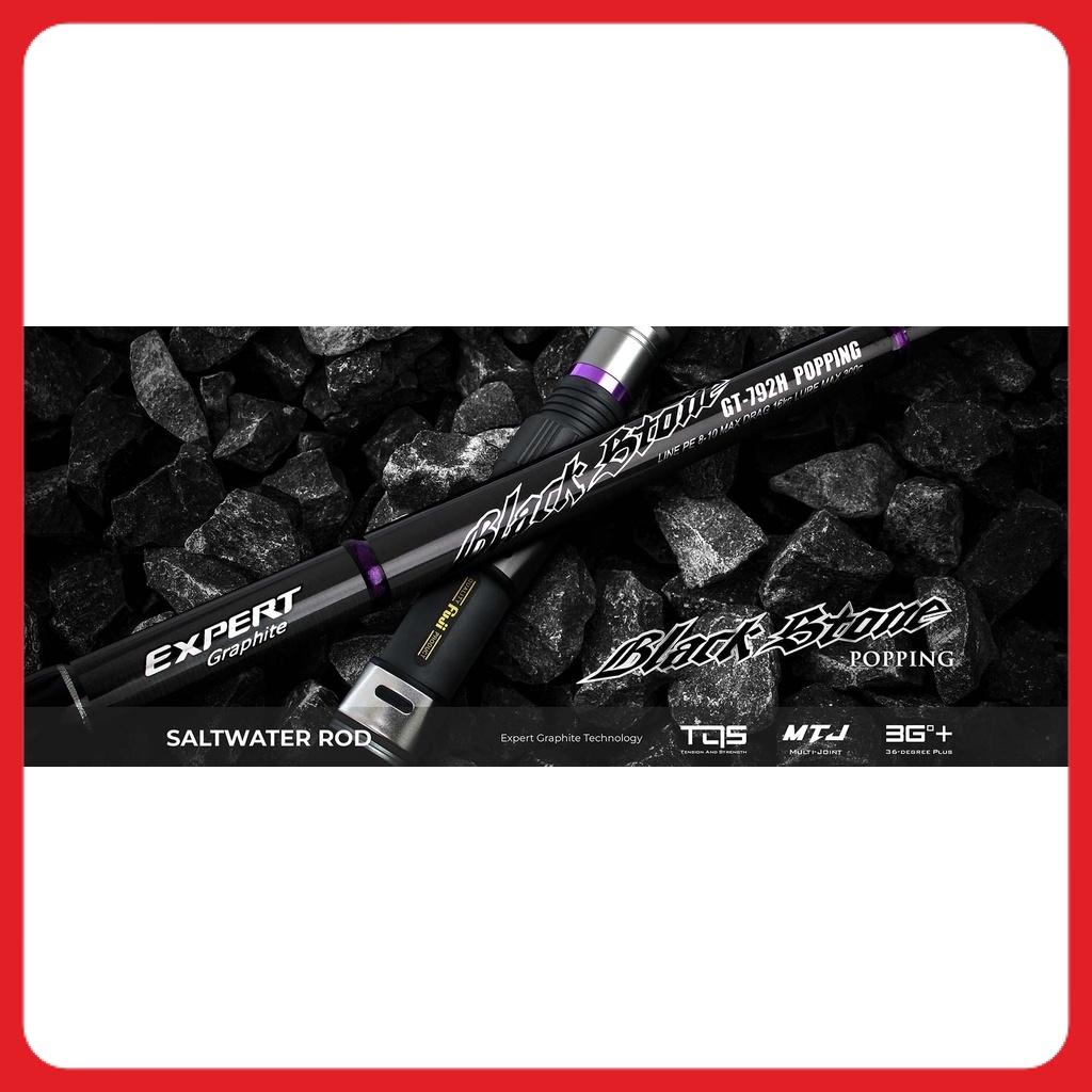 Expert Graphite Black Stone GT Popping Spinning Fishing Rod | Shopee ...