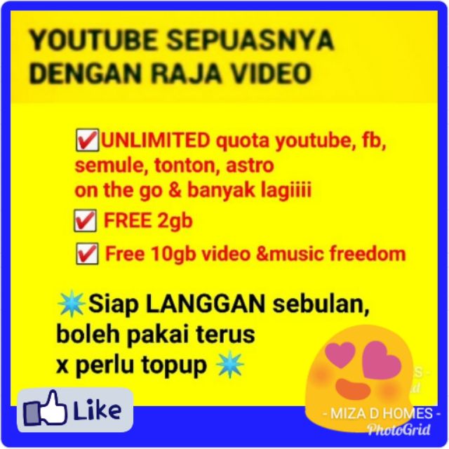 Sim kad Raja Prepaid Video SIAP LANGGAN unlimited youtube facebook free kredit | Shopee Malaysia