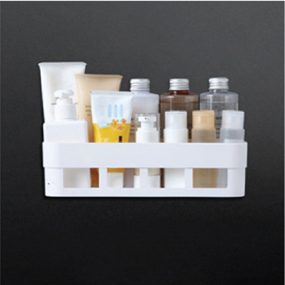 Bathroom Shampoo Rack Wall Mounted Plastic Kitchen Storage Rak Sabun ...