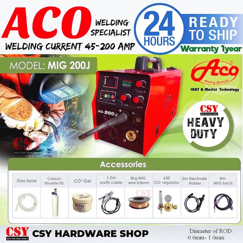 ACO MIG 200J MIG WELDING MACHINE HEAVY DUTY/Mesin welding heavy duty ...