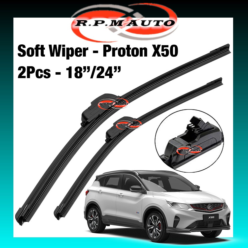 1 Pair Soft Wiper Rubber High Quality - Proton X50 18''/24'' wiper x50 ...