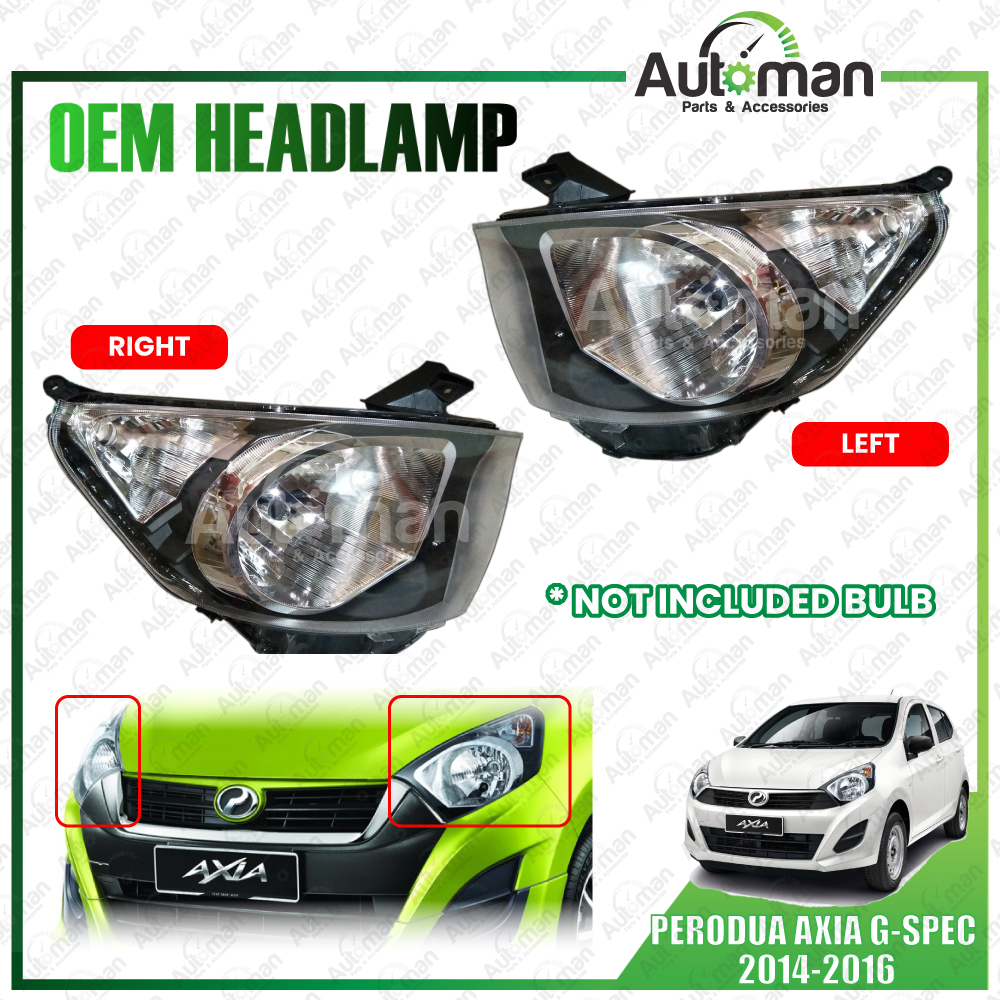 Perodua Axia G Spec 2014 - 2016 Front Headlamp Head Lamp Light (No Bulb ...