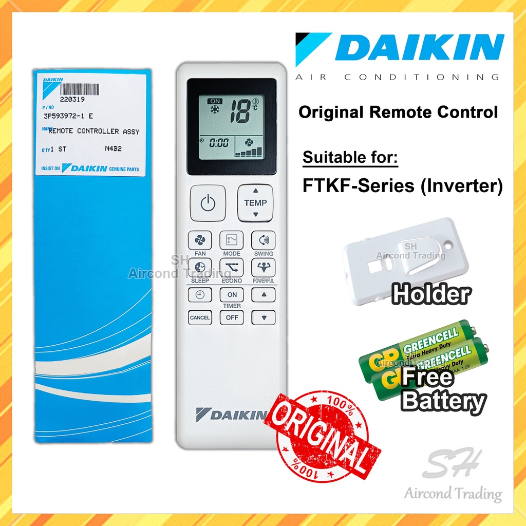Daikin Aircond Remote Control Original 100% (FREE Battery) Original ...