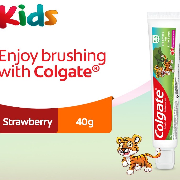 Colgate Kids Tiger Toothpaste 40g (Strawberry flavour Ubat Gigi Colgate ...