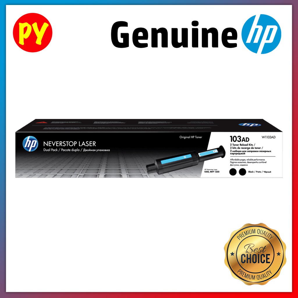 HP 103A | 103AD Black Original Neverstop Laser Toner Reload Kit W1103A ...