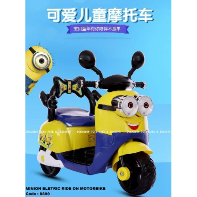 MINION ELECTRIC RIDE ON MOTORBIKE MOTOR BUDAK MURAH | Shopee Malaysia