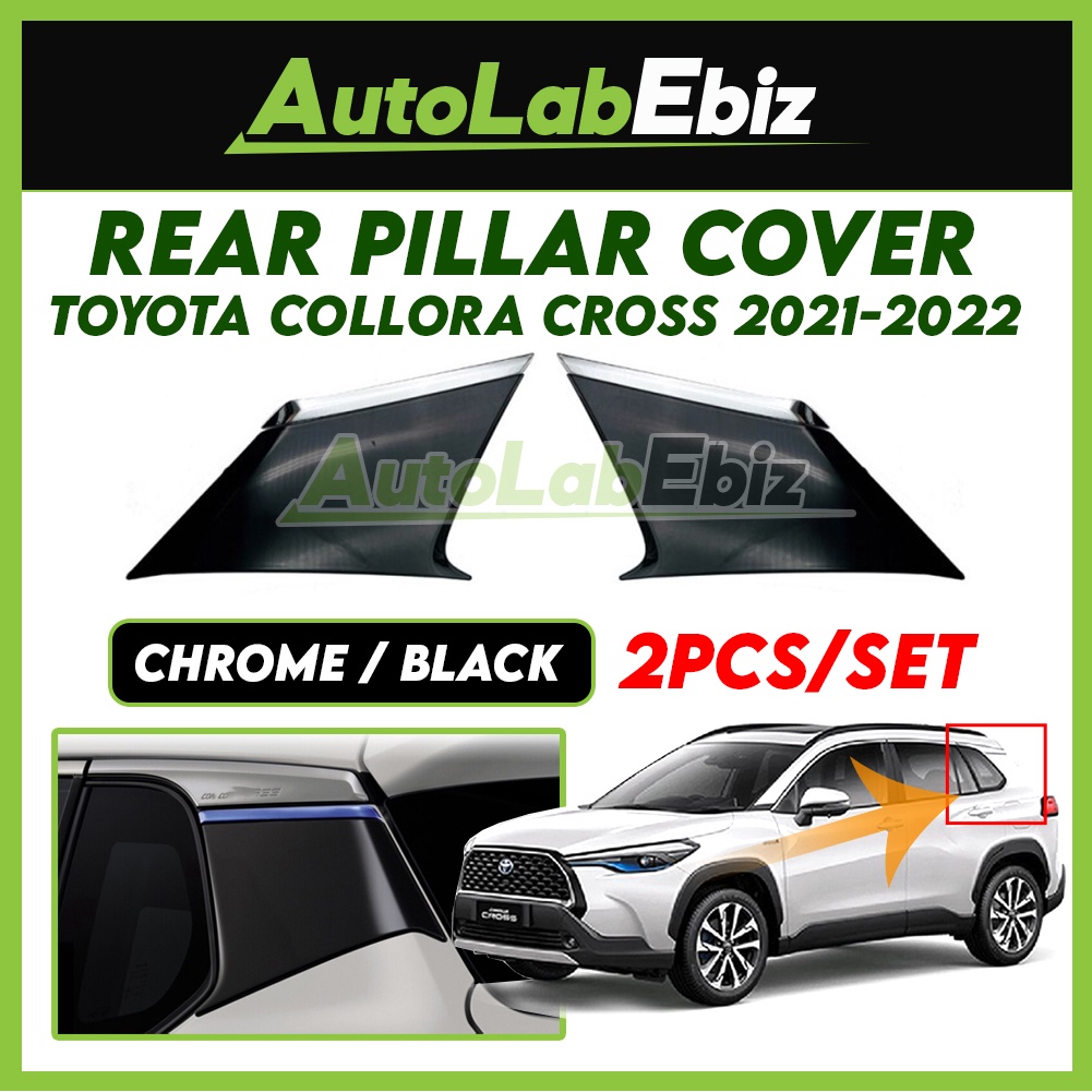 [CHROME BLACK] Toyota Corolla Cross 2020 2021 Rear Pillar Cover Window ...