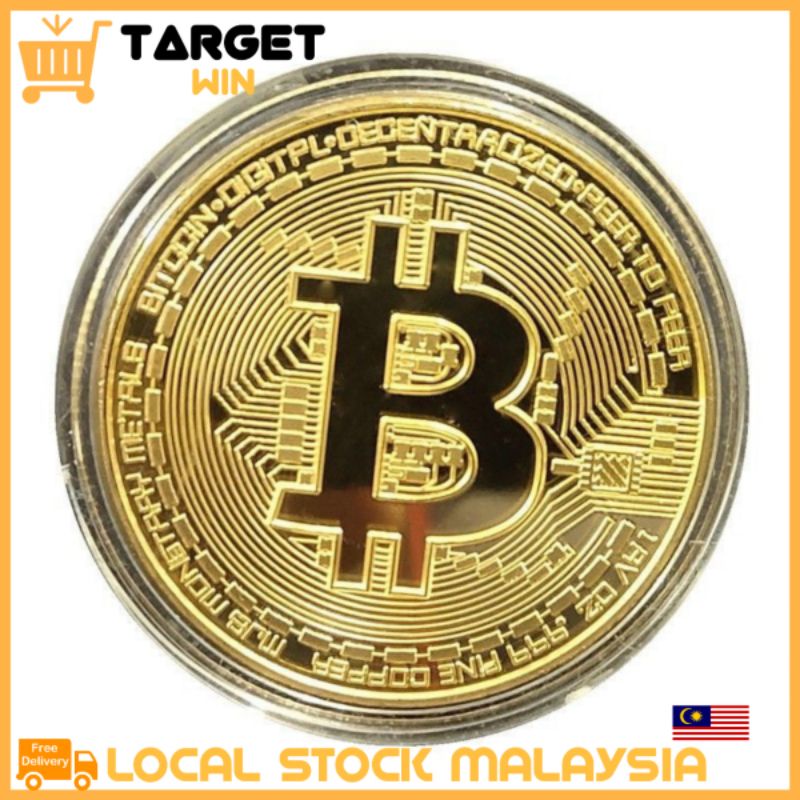 BTC Bitcoin Emas Plated Gift Casascius Bit Coin Collectible Bitcoin Art ...