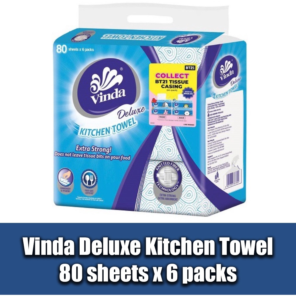 Vinda Deluxe Softpack Kitchen Towel (80sheets x 6packs) | Shopee Malaysia