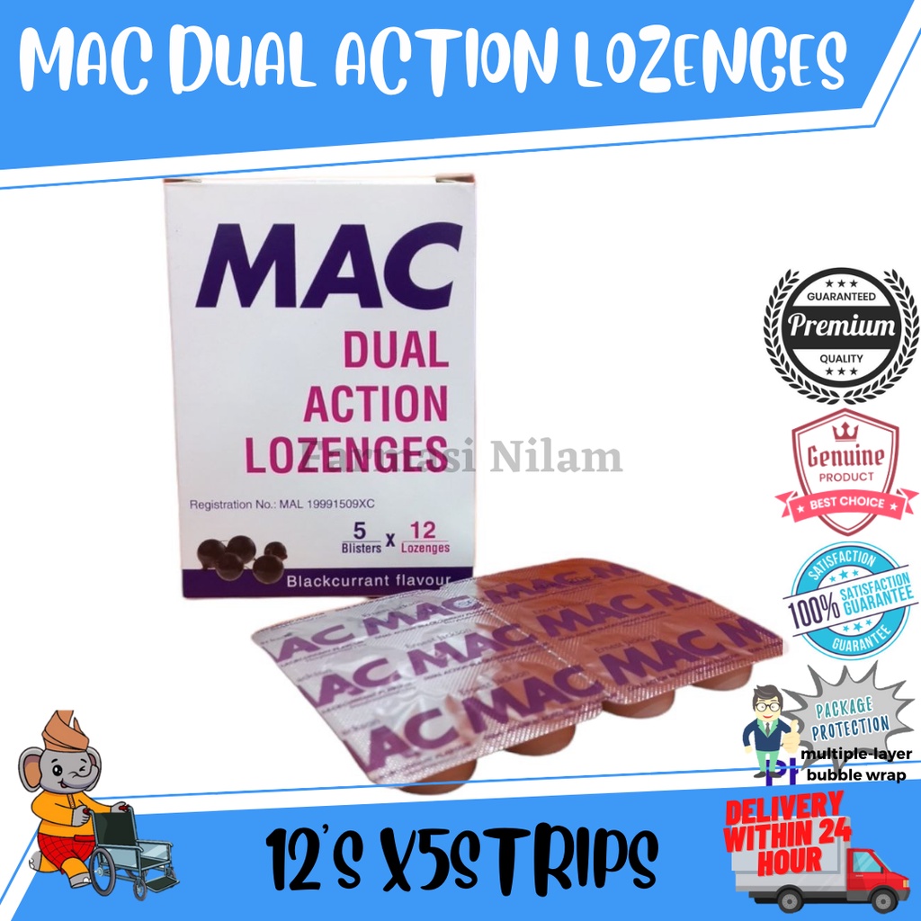 Mac Dual Action Lozenges | melegakan sakit tekak, tekak perit untuk ...