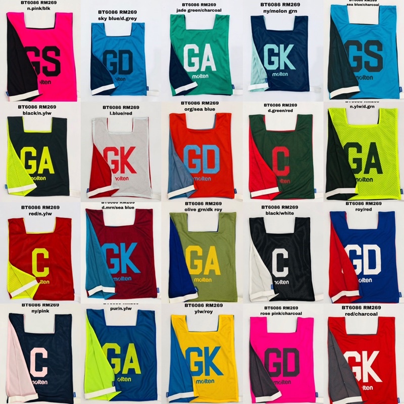 Molten 2022 Netball Reversible Bibs Set BT-6086 bola jaring | Shopee ...