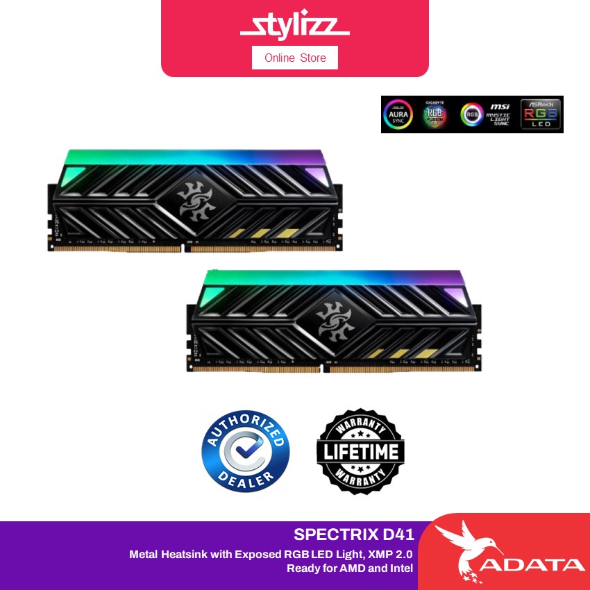 ADATA XPG SPECTRIX D41 RAM 16GB 8GB 3200MHZ 3600MHZ PC4-25600 DDR4 RGB ...