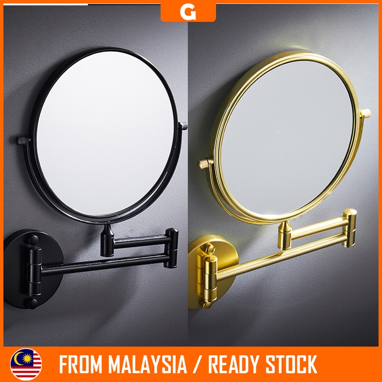GEMALL Bathroom Makeup Mirror Folding Hotel Bathroom Rotating ...