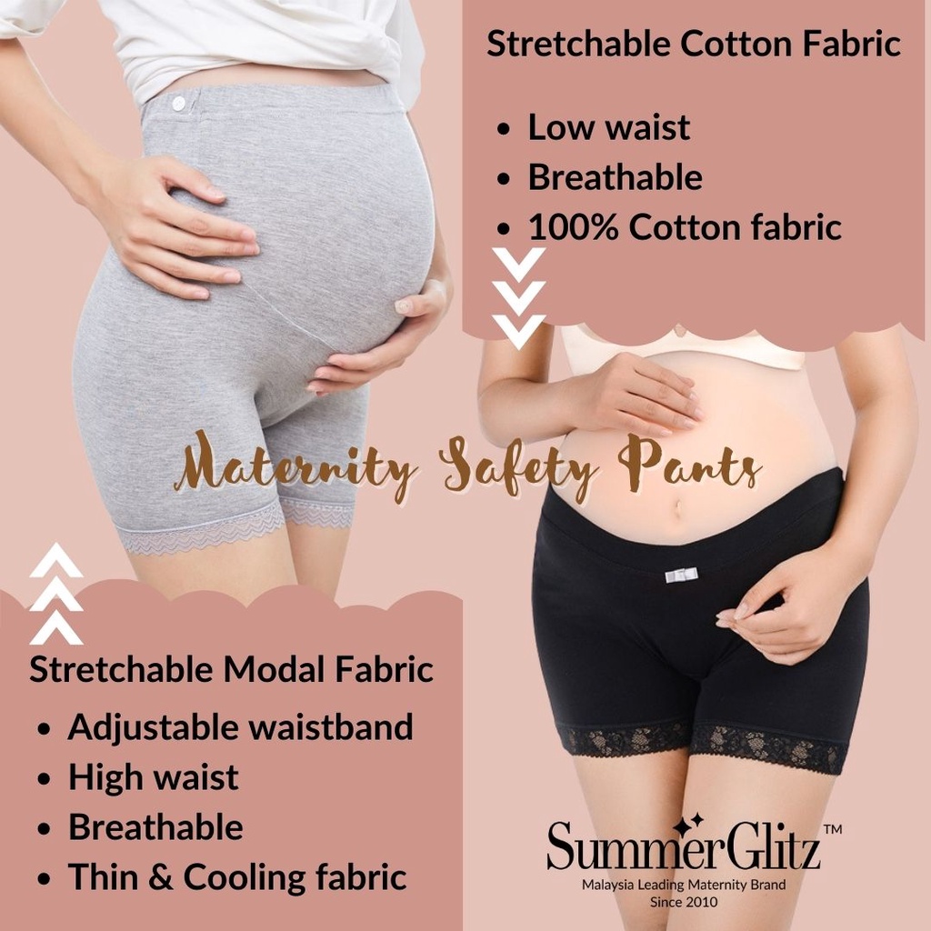 SUMMERGLITZ Maternity Plus Size Modal Safety Pants Pregnant Maternity ...