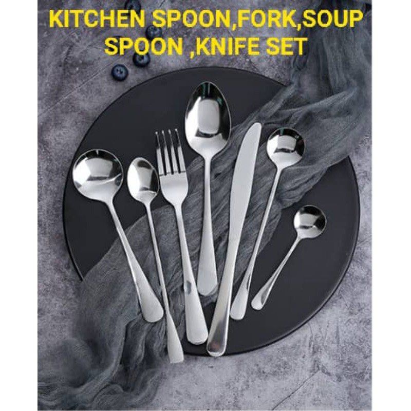Cutlery Set High Quality Kitchen Spoon Fork Soup Spoon Steak Knife Set ...