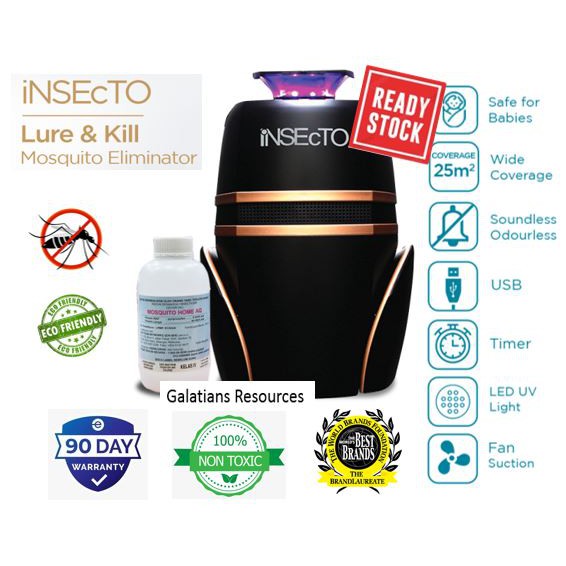 Electronic Mosquito Killer Lamp Indoor Bug Zapper + Aedes Aid Solution 500ml - Effective Insect ...