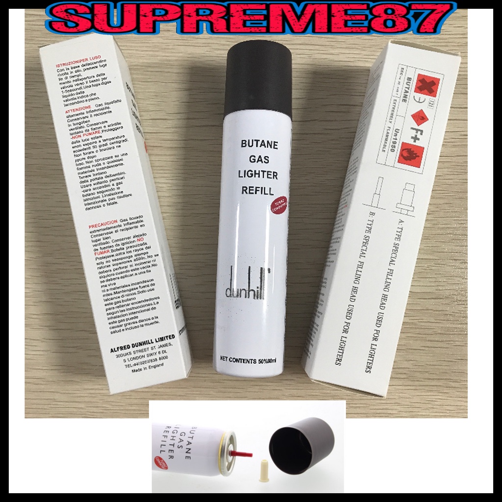 Ronson Neon Atlas Clipper Dunhill Gas Lighter Refill butane gas refill for lighter (Ship within ...