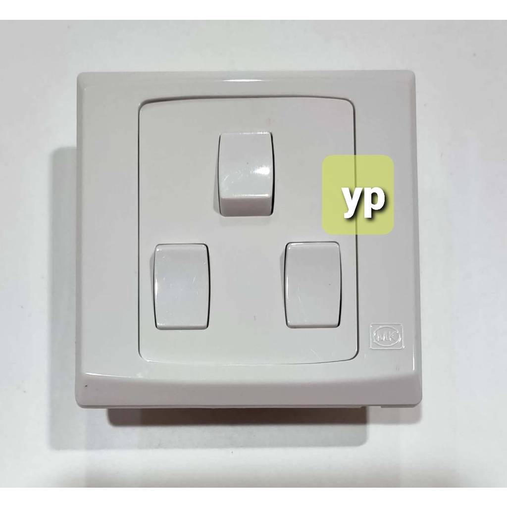 MK Slimline Switch S8873 10AX 3 Gang 1 Way Single Pole Plate Switch /pc ...