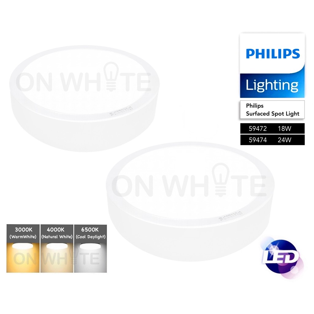 PHILIPS LED Surface Down Light 17W / 24W MESON 59472 / 59474 [3000K ...