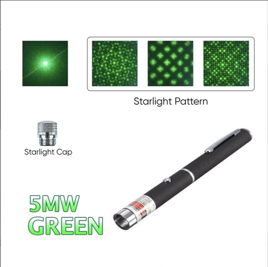 Green Laser Pointer Pen 5mW Laser High Power 532n Tactical Starry ...