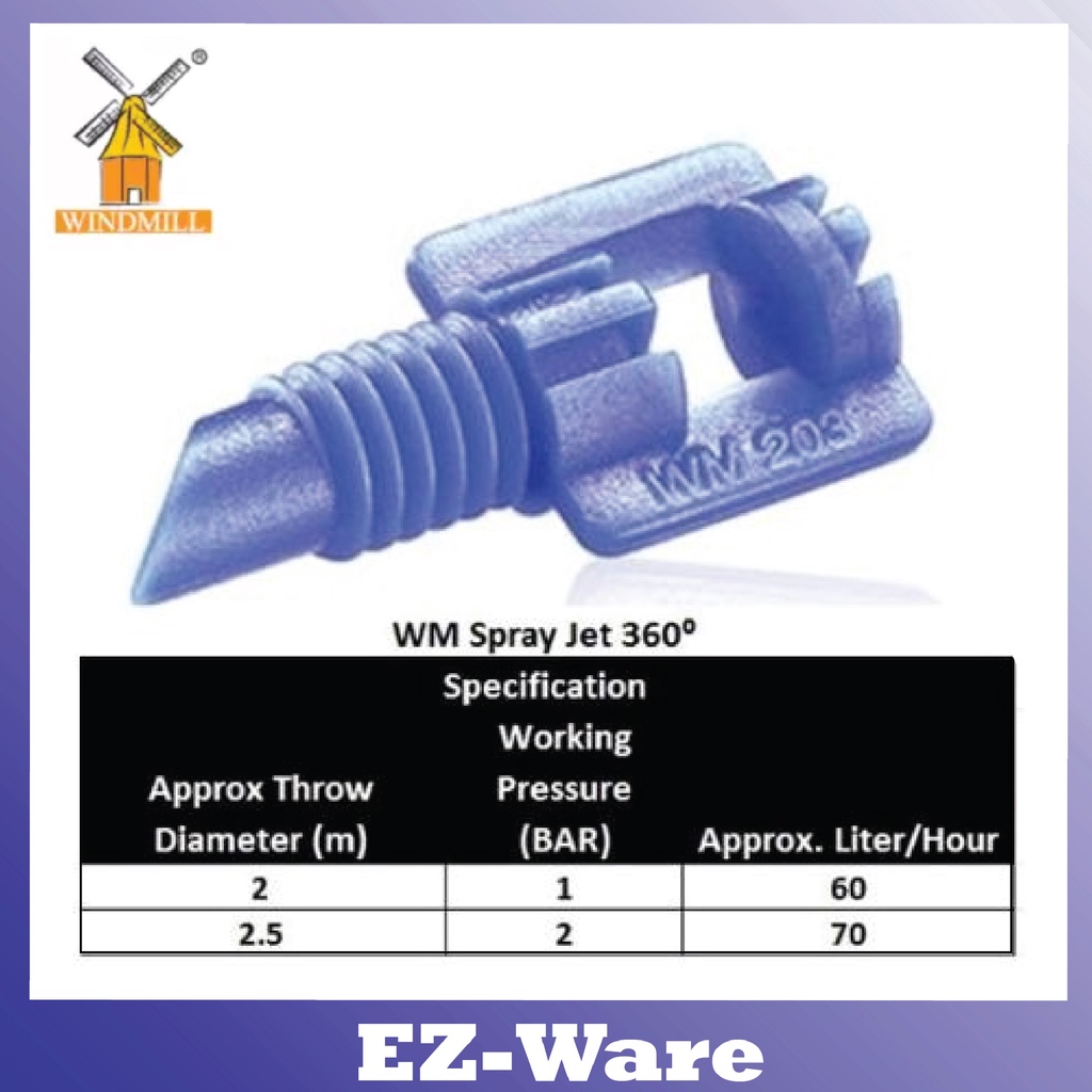 {100pcs} WM203 Windmill Spray Jet 360⁰ Farm & Garden Water Irrigation ...