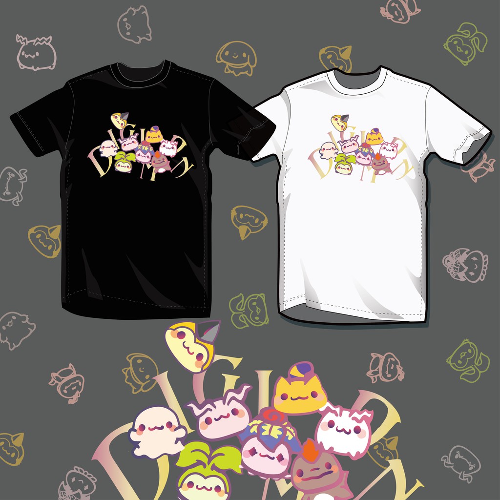 Digimon T-shirt Unisex Kid Adult Koromon Tsunomon Yokomon Motimon ...