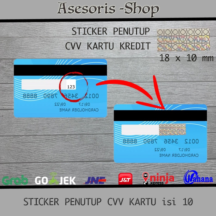 Sticker | Credit CARD CVV COVER STICKER contains 10 STICKERS 18x10mm ...
