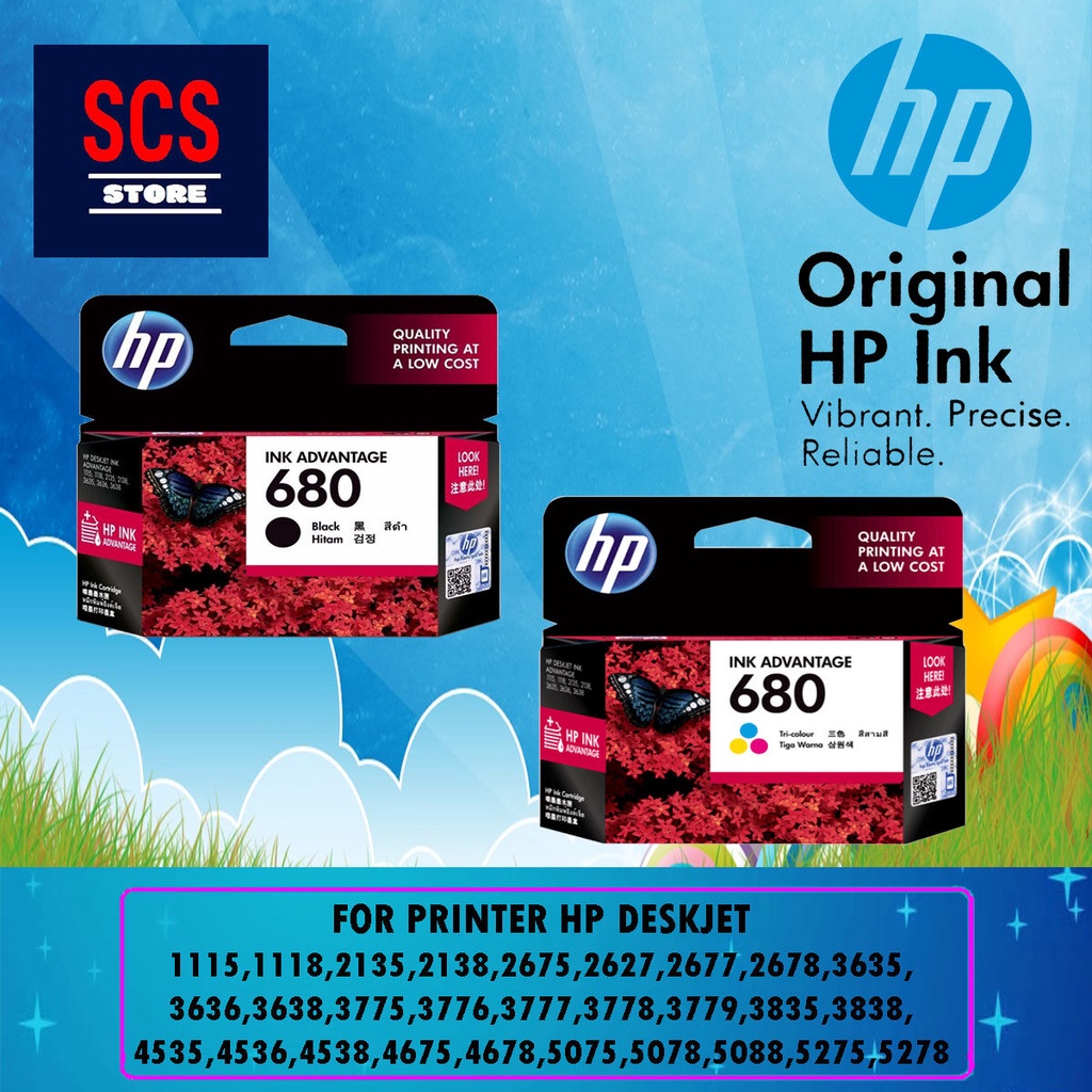 HP 680 Ink Black / Colour Cartridge Original | Shopee Malaysia