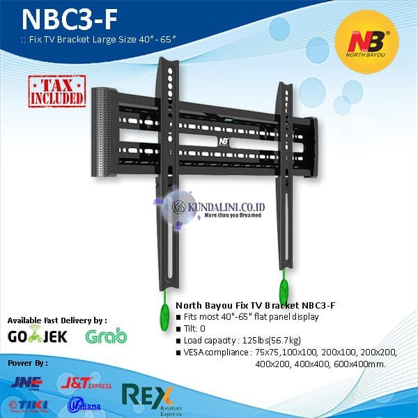 North Bayou NBC3-F Fixed TV Large Mount [40"-65'] | Shopee Malaysia