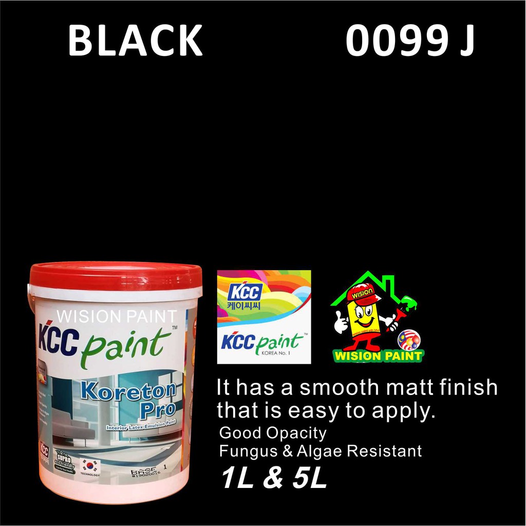 BLACK 0099 J ( 1L ) KCC PAINT INTERIOR KORETON PRO PROFESSIONAL SERIES ...