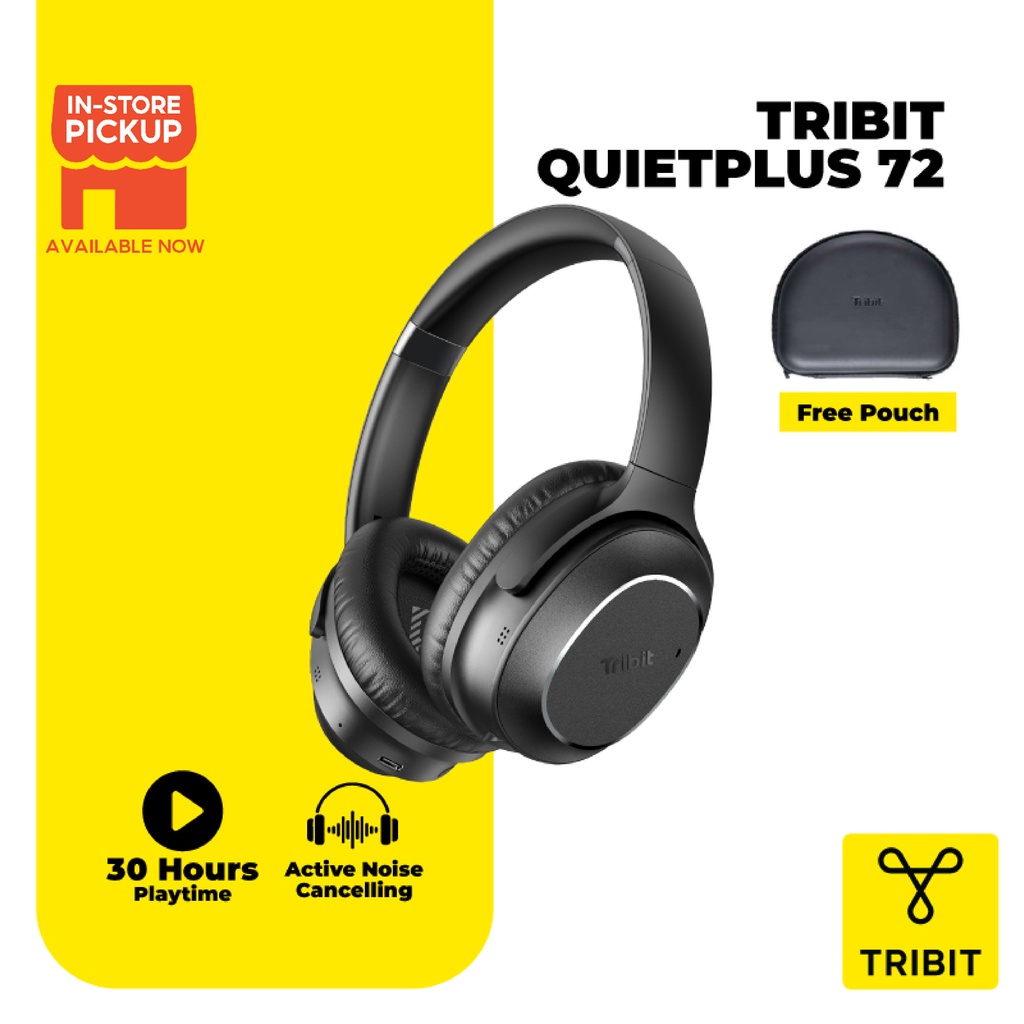 Tribit QuietPlus 72 Tribit - ANC Bluetooth Headphones 30 Hours Play ...
