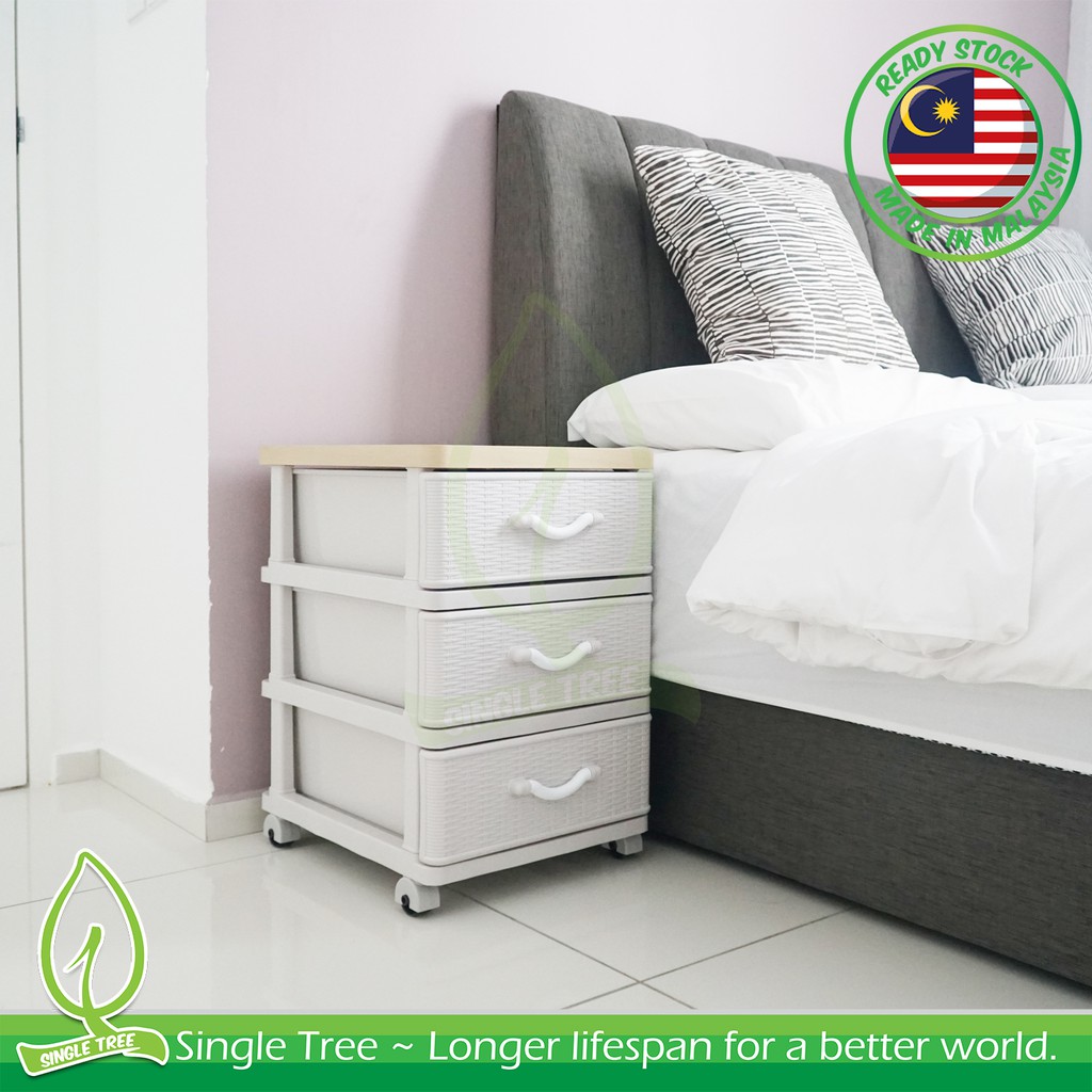 1 X ST 3T Prattan Storage Drawer Designer Bedside Table Home Clothes ...