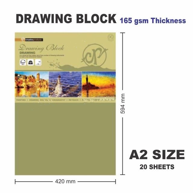 A2 Size 165gsm Drawing Block 20‘ sheet - Kertas Lukis Berwarna | Shopee ...