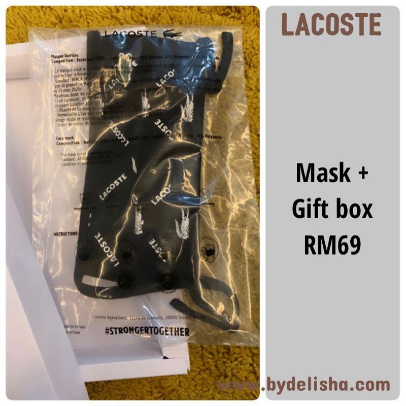 Lacoste Hygiene Mask Black Set With Gift Box Black Lacoste All Over ...