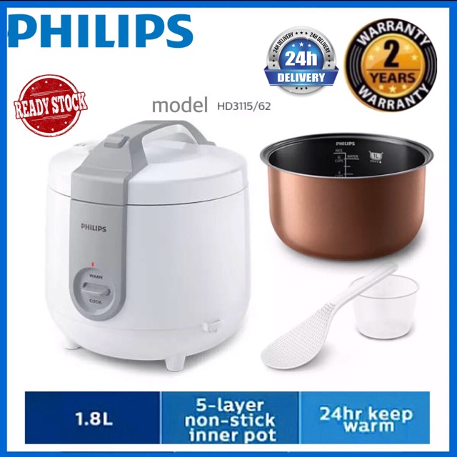 Philips HD3115/62 1.8L 800W Jar Rice Cooker - 2 Tahun Warranti HD3115 ...
