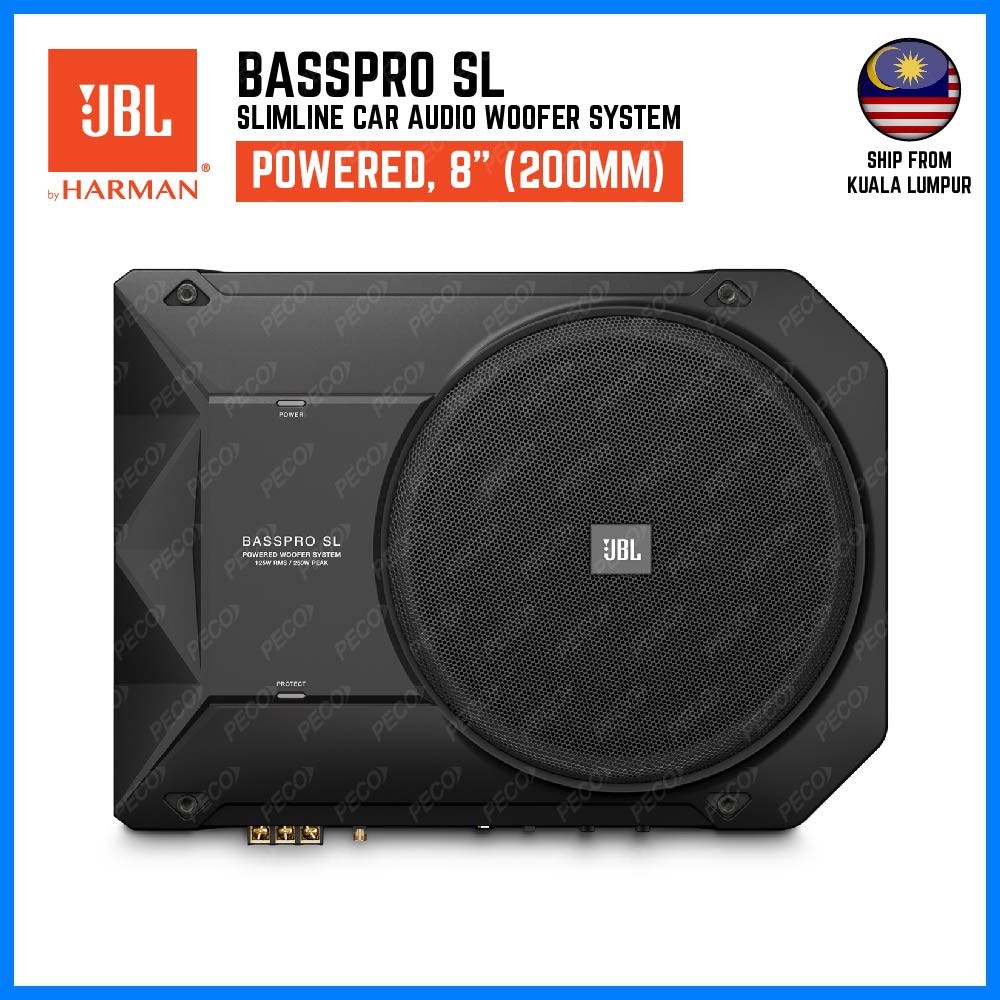 JBL BassPro SL 8" (200mm) Compact Powered Under-Seat Active Subwoofer ...