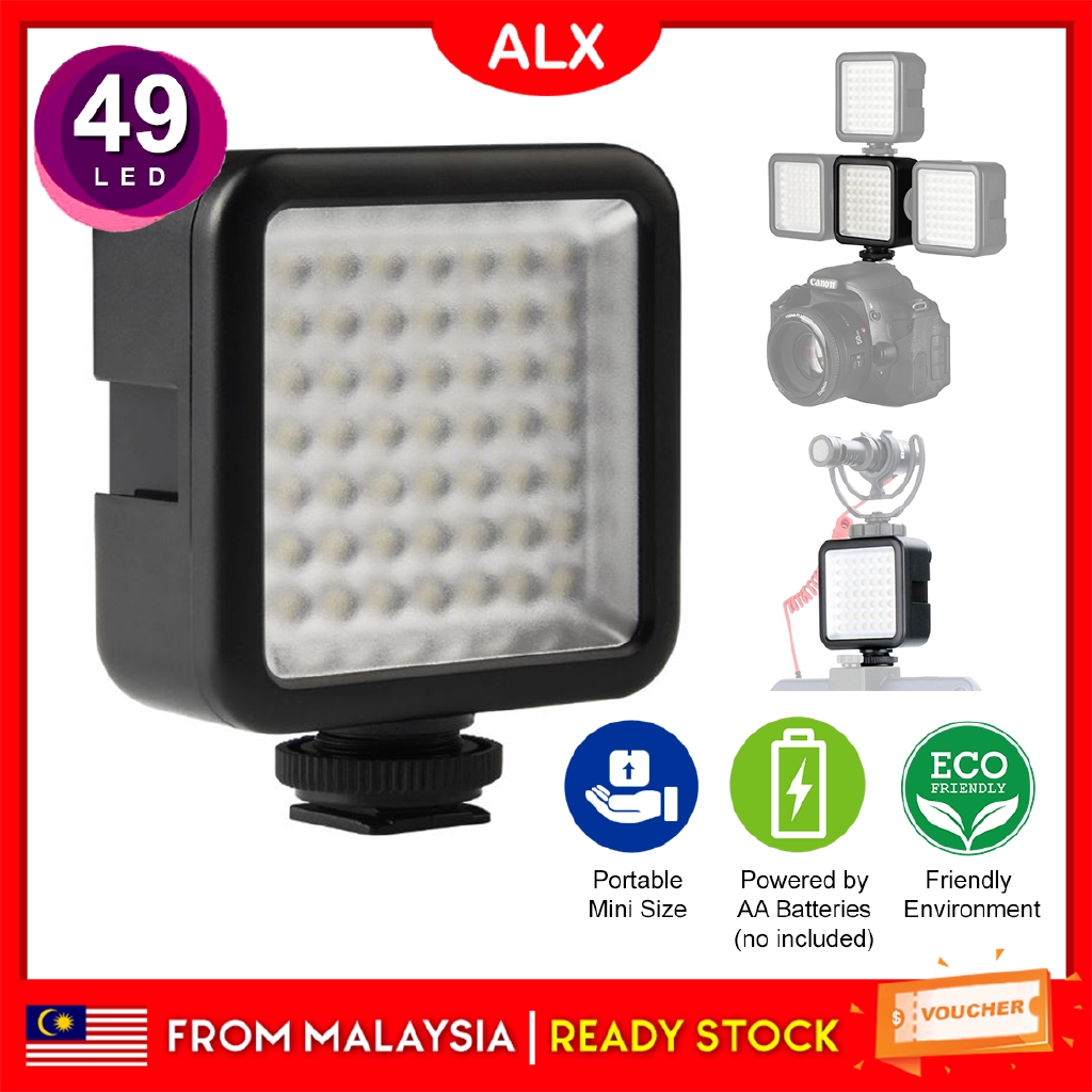 ALX 49 LED Flash Lamp DSLR Camera Camcorder DVR Fill Light Photography ...