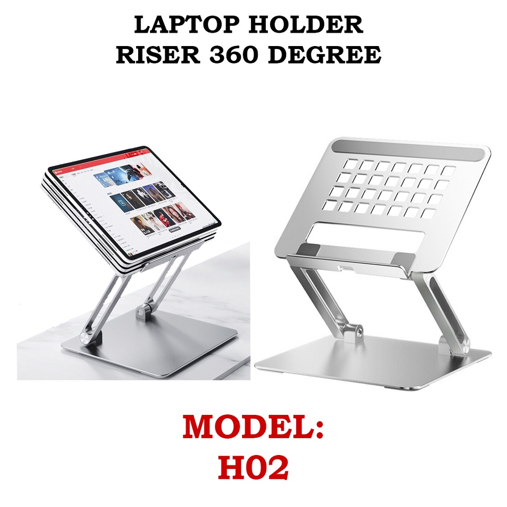 Aluminum Adjustable Laptop Stand Metal Raisable Height Computer ...