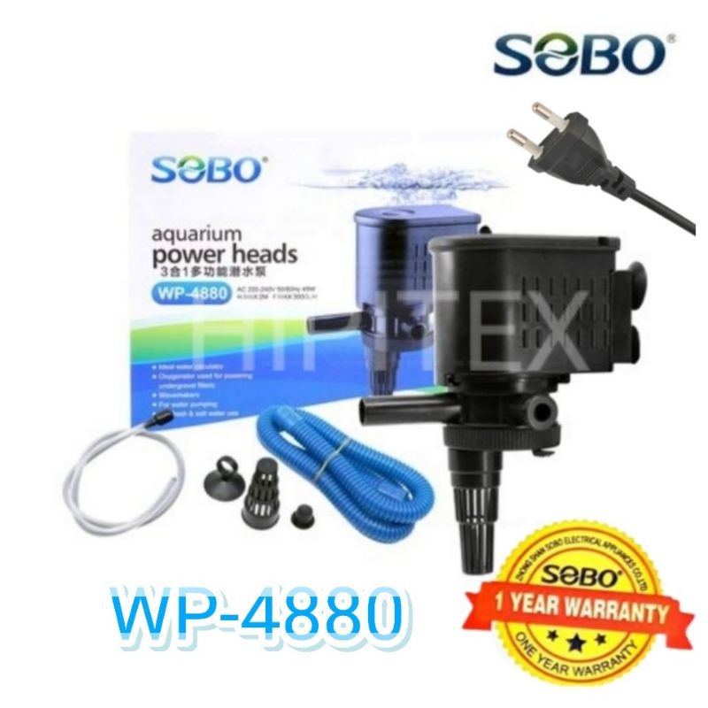 SOBO Submersible Filter Pump Aquarium 3 in 1 Multi-Function Wp-880 WP ...