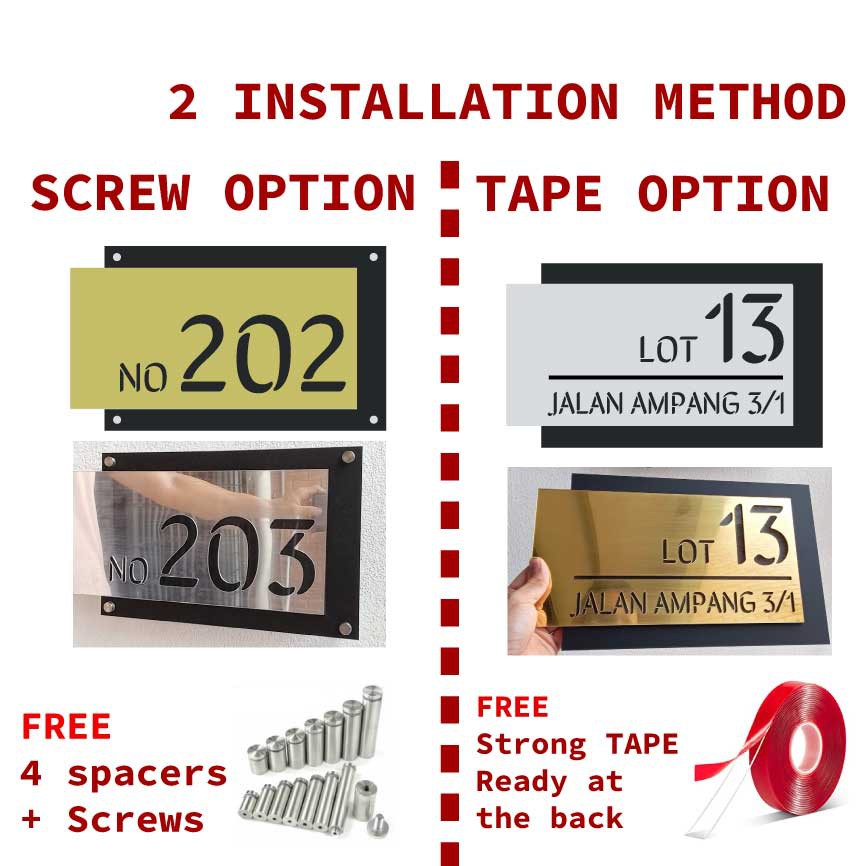 UMAKE customize house number plate | nombor rumah | sign plate acrylic ...