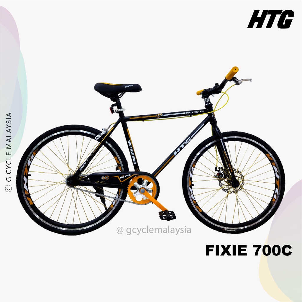 HTG FIXIE FIXED GEAR 700C ROAD XD WITH DISC BRAKE ALLOY COMPONENTS ...