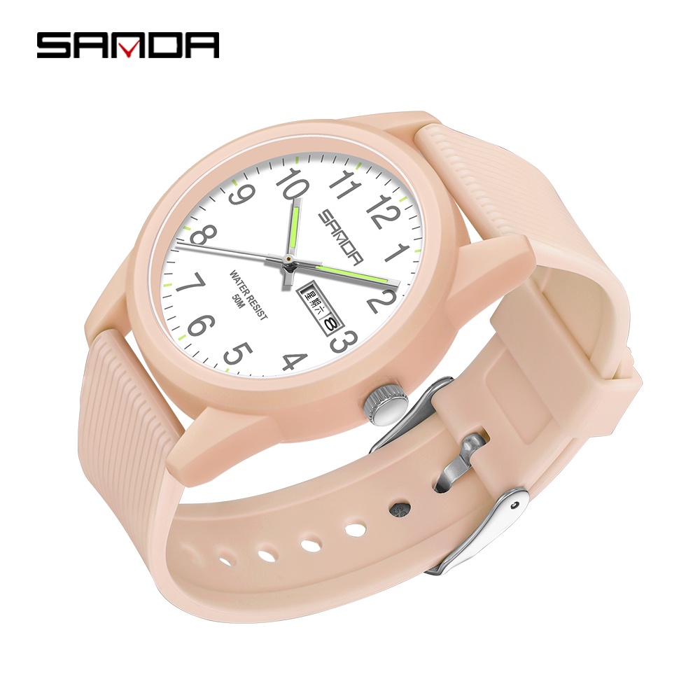SANDA Solid Color Romantic Couple Style LED Digital Display Watch ...