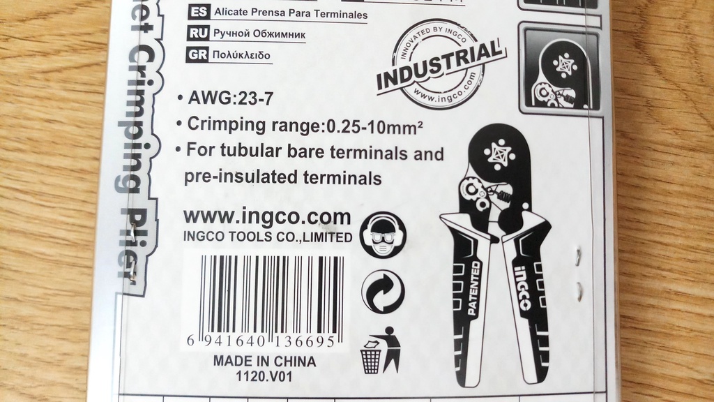INGCO HRCPG05210 electrical wire crimping pliers 0.25-10mm2 | Shopee ...