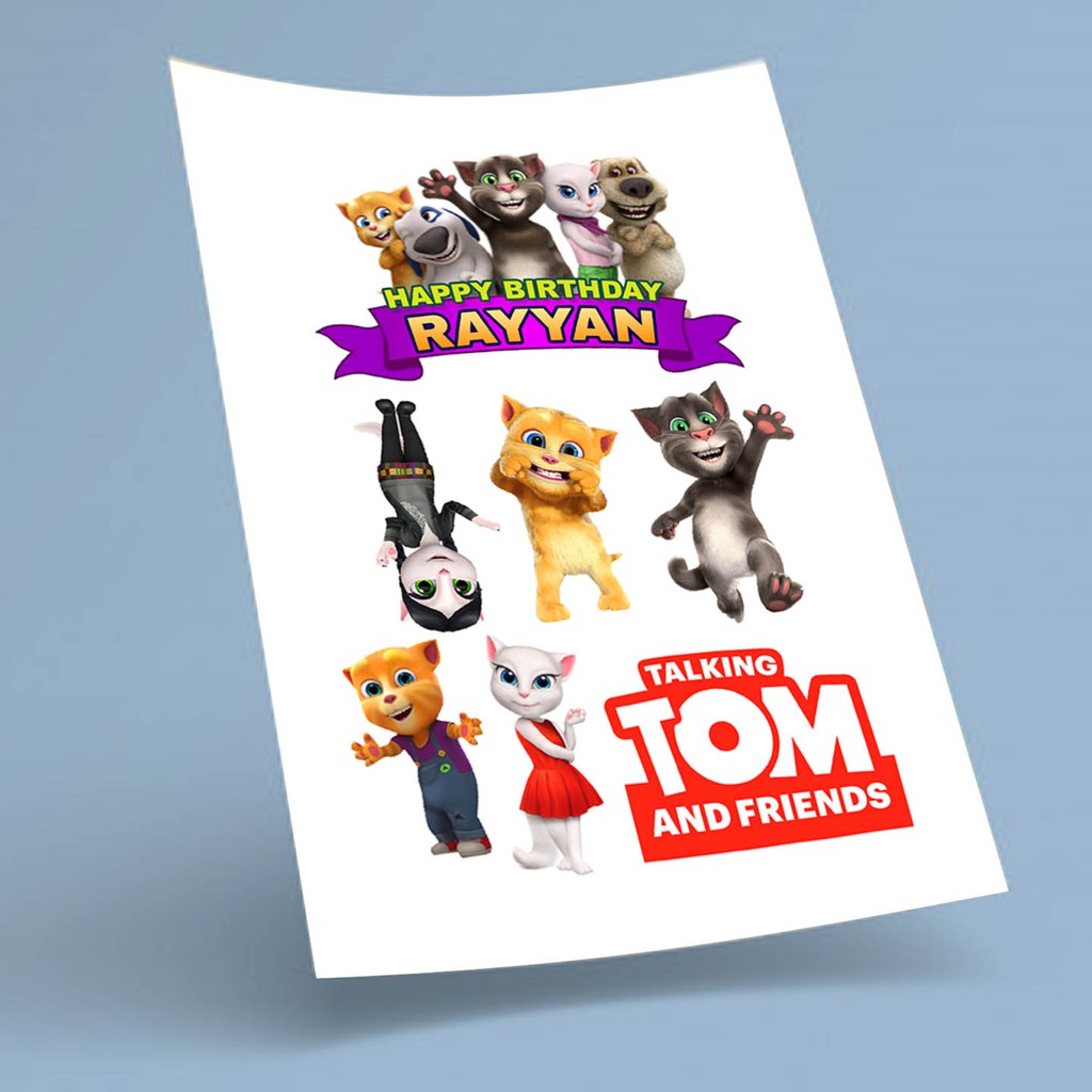 TALKING TOM CUSTOM NAME & AGE [JPEG FORMAT/FILE] [CAKE TOPPER] [PRINT ...