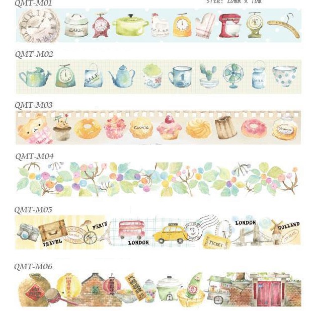 Qmono x Min Washi Tape (100cm/Loop) 彩色盘系列和纸胶带 (100cm/循环) | Shopee Malaysia