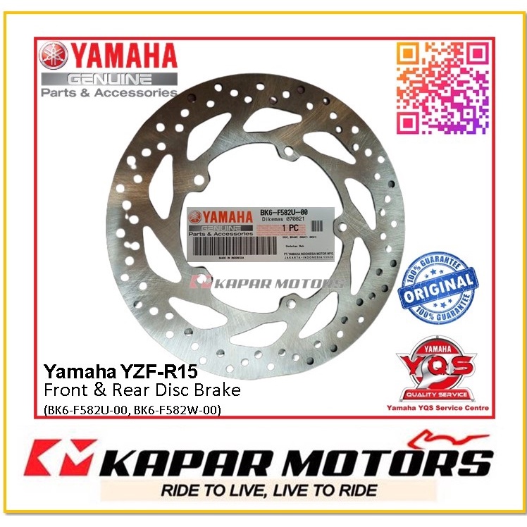 [100% Original] YAMAHA YZF-R15 R15 MT15 FRONT & REAR DISC BRAKE **BK6 ...