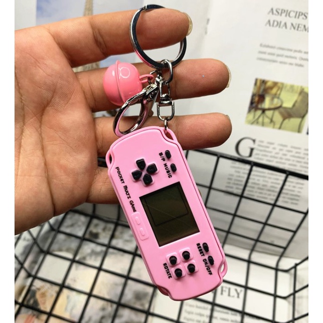 Tetris Fun Game Keychain Playable Tetris Game Handheld Bag Keychain ...