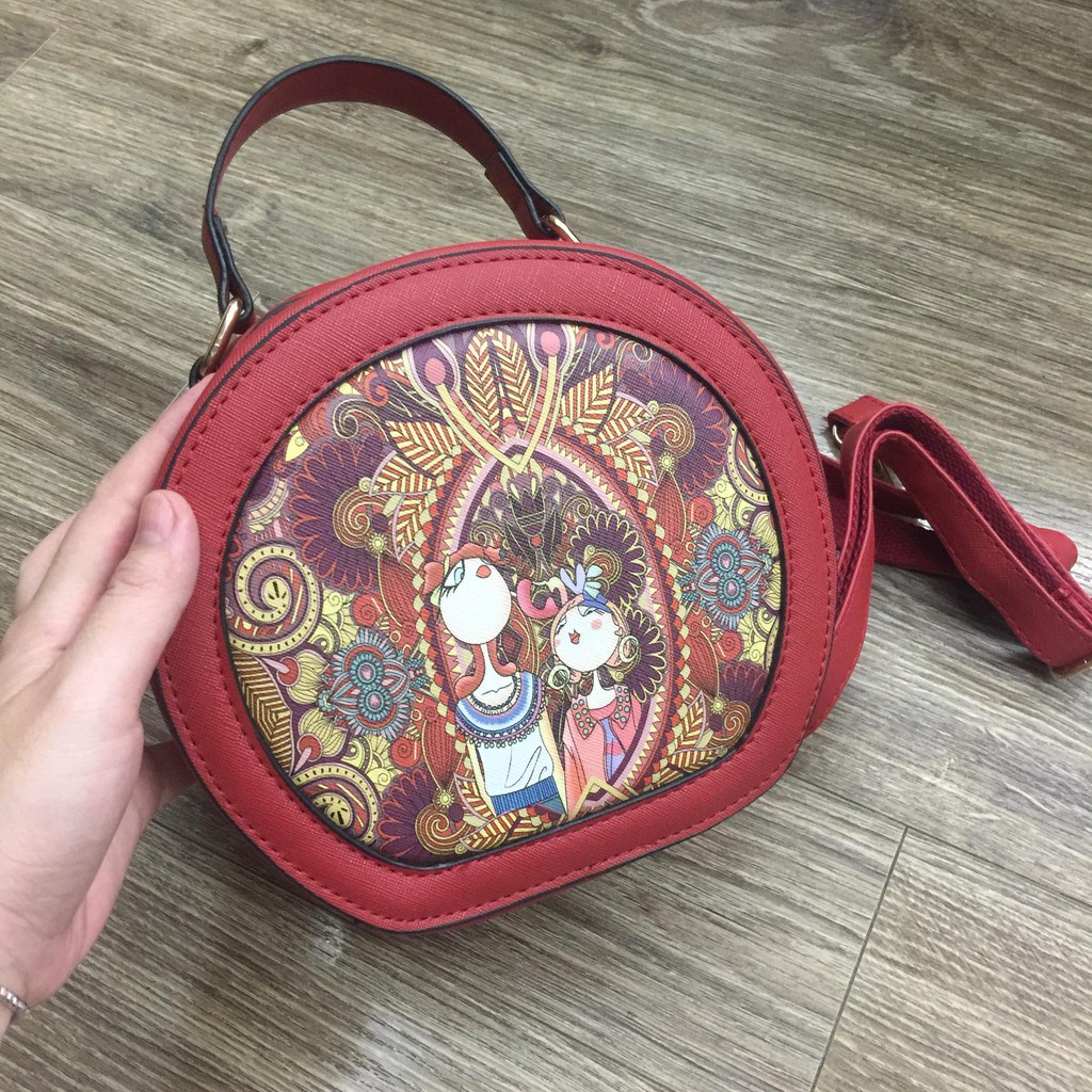 Round Handbag with Jungle Girl Pattern (Real Photo, Best 1st Class ...