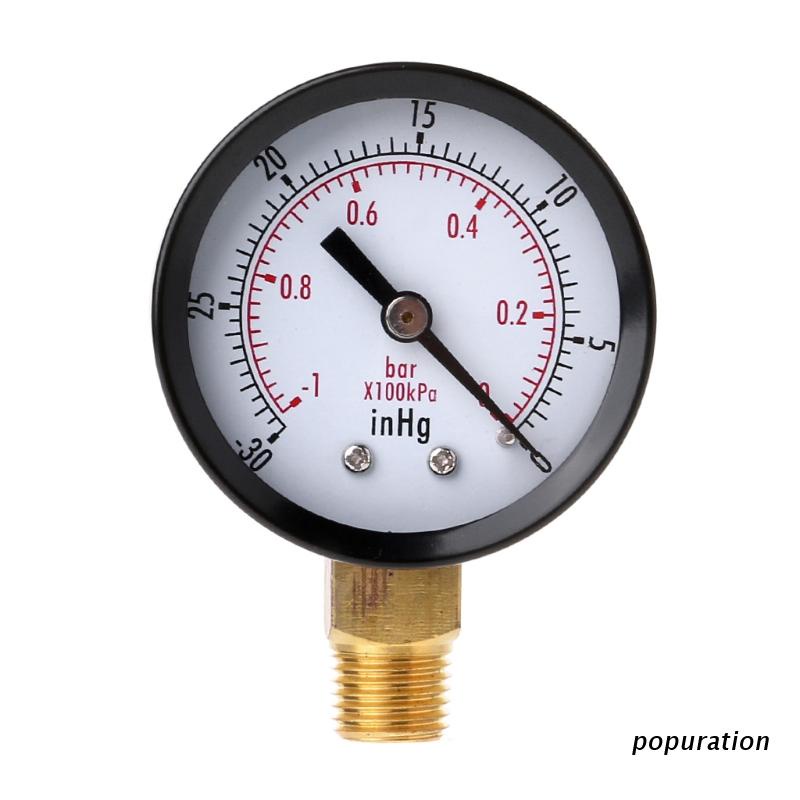 Vacuum Pressure Gauge Mini Dial Pressure Meter Double Scale BAR inHg 1/ ...